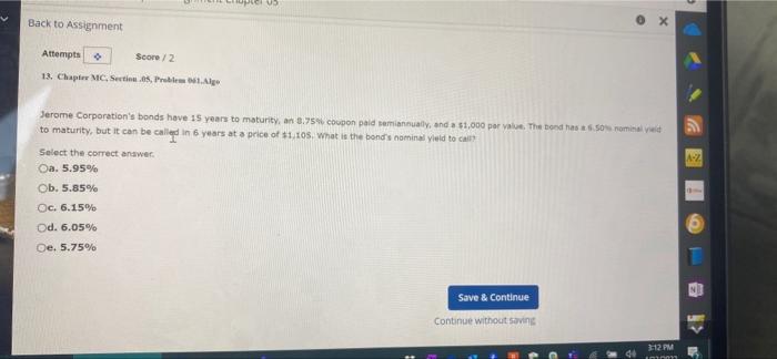 Solved CHU Back to Assignment Attempts Score / 2 13. Chapter | Chegg.com