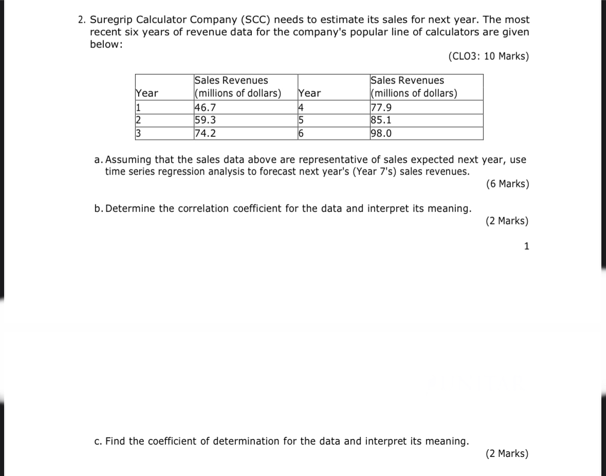 Suregrip Calculator Company (SCC) ﻿needs to estimate | Chegg.com