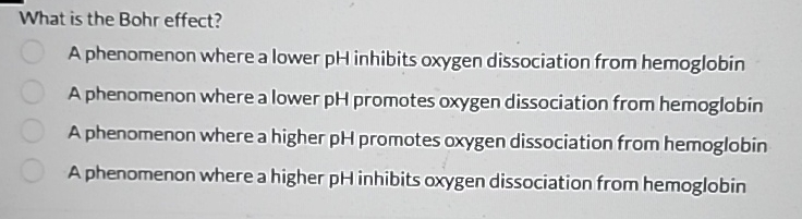 Solved What is the Bohr effect?A phenomenon where a lower pH | Chegg.com