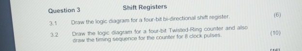 Solved Question 3Shift Registers3.1 ﻿Draw the logic diagram | Chegg.com