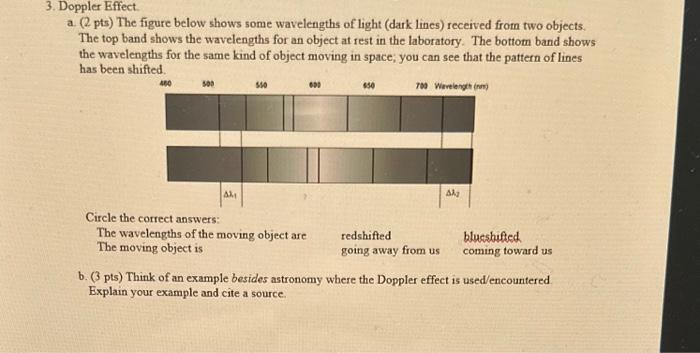 Solved 3. Doppler Effect. a. (2 pts) The figure below shows | Chegg.com