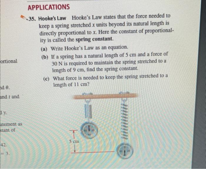 Solved 35. Hooke's Law Hooke's Law states that the force | Chegg.com