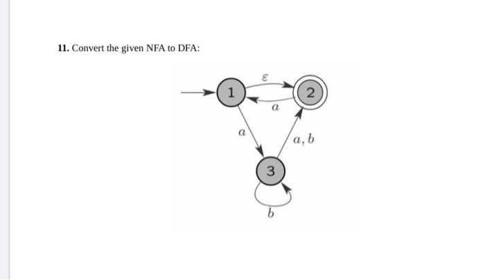 Solved 11. Convert the given NFA to DFA: | Chegg.com