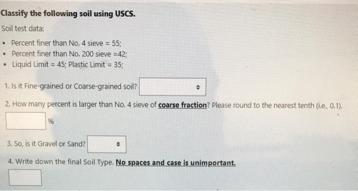 Solved Classify the following soil using USCS. Soil test | Chegg.com
