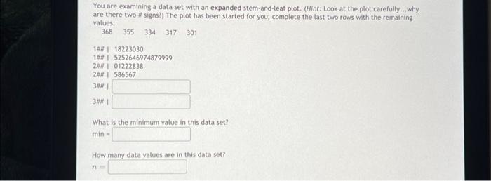 Solved You are examining a data set with an expanded | Chegg.com