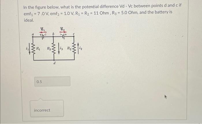 Solved In the figure below, what is the potential difference | Chegg.com