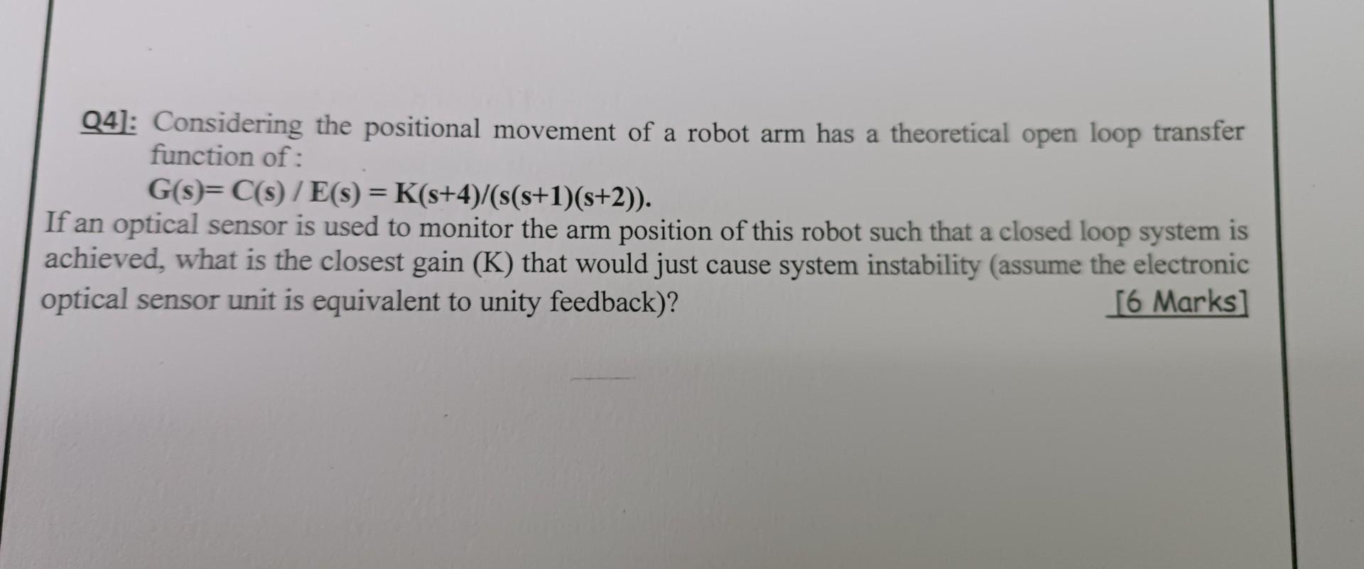 Solved Q4]: Considering the positional movement of a robot | Chegg.com