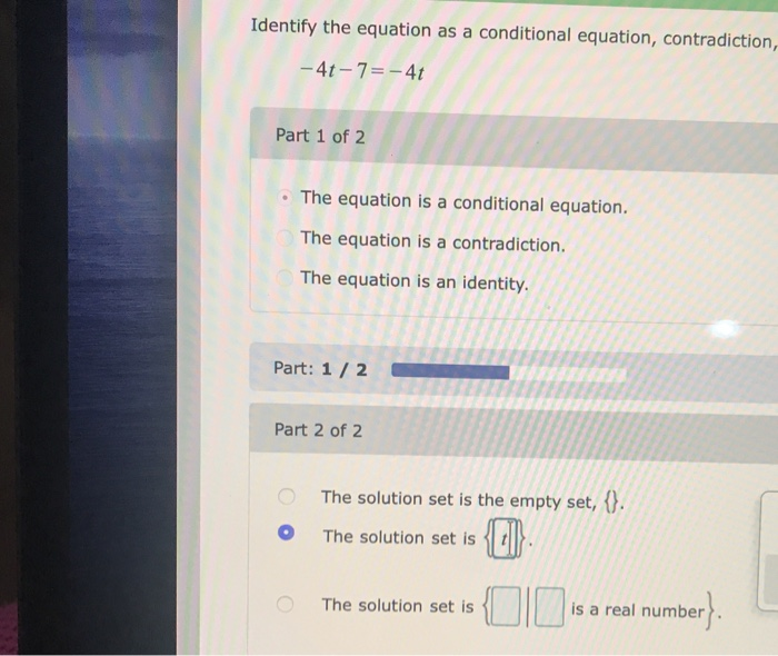 Solved Identify the equation as a conditional equation, | Chegg.com