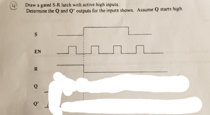 Solved Draw a gated S-R latch with active high inputs. | Chegg.com