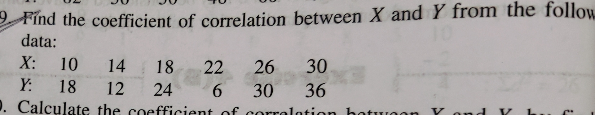 Solved Find the coefficient of correlation between x ﻿and Y | Chegg.com