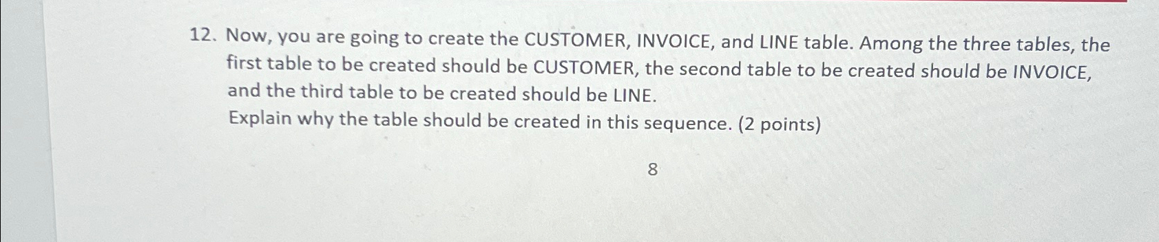 Solved Now, you are going to create the CUSTOMER, INVOICE, | Chegg.com