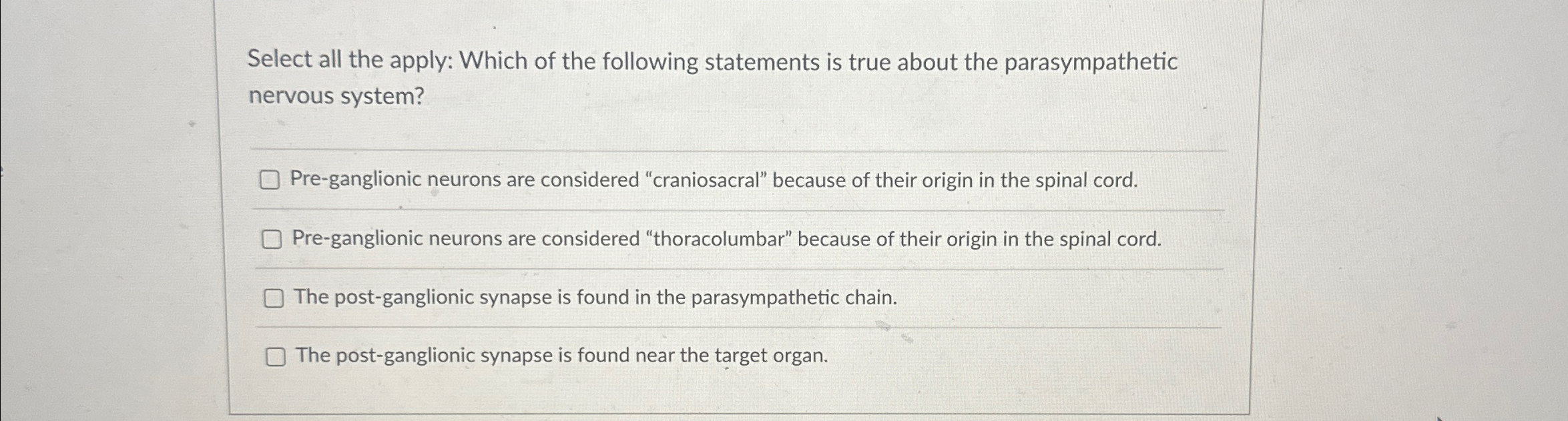 Solved Select all the apply: Which of the following | Chegg.com
