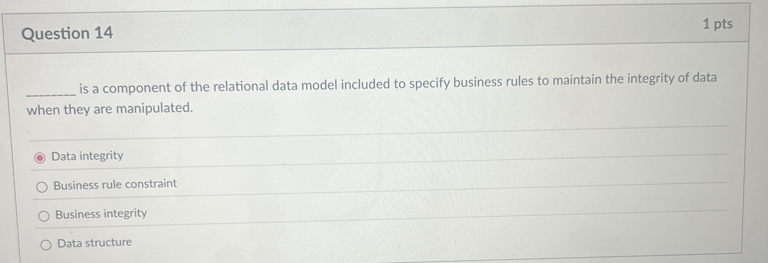 Solved Question 141 ﻿pts ﻿is a component of the relational | Chegg.com