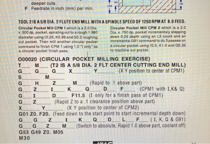 Solved or CIRCULAR POCKET MILLING EXERCISE G12 Circular | Chegg.com