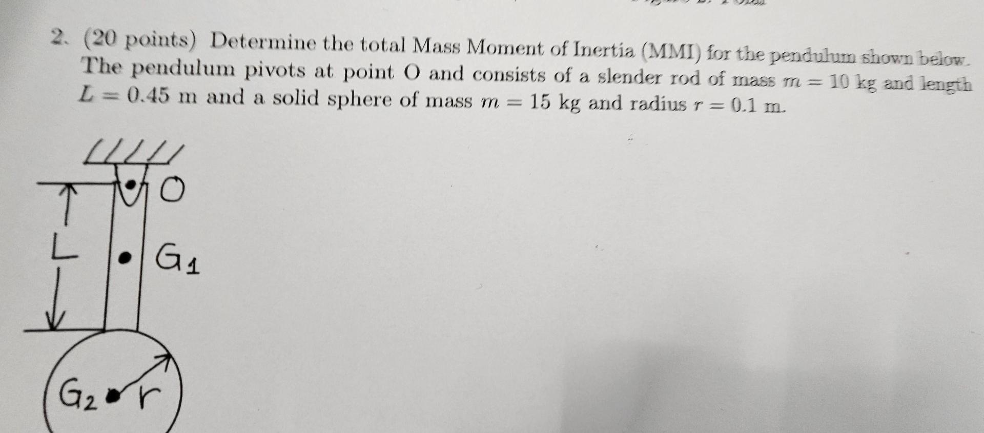 Solved 2. (20 points) Determine the total Mass Moment of | Chegg.com