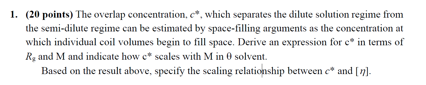 Solved The Overlap Concentration C ﻿which Separates The