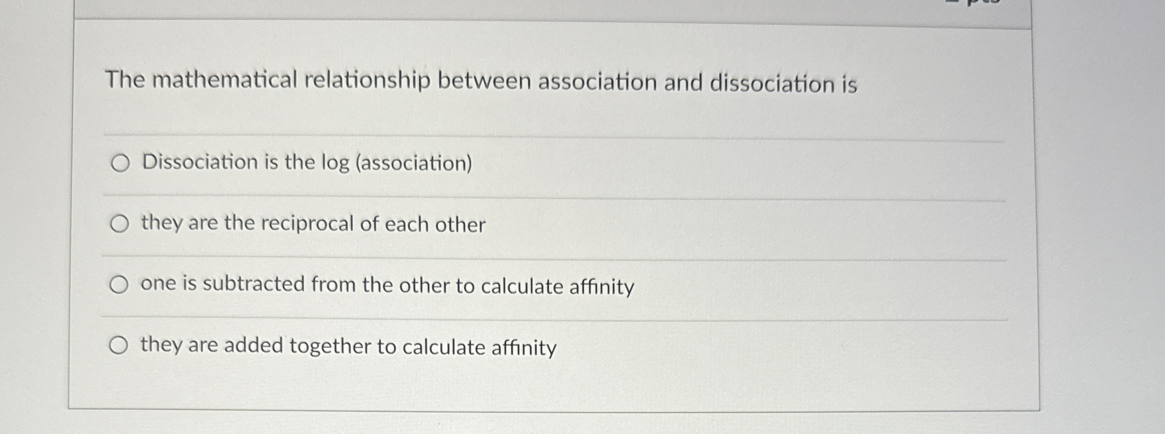 Solved The mathematical relationship between association and | Chegg.com