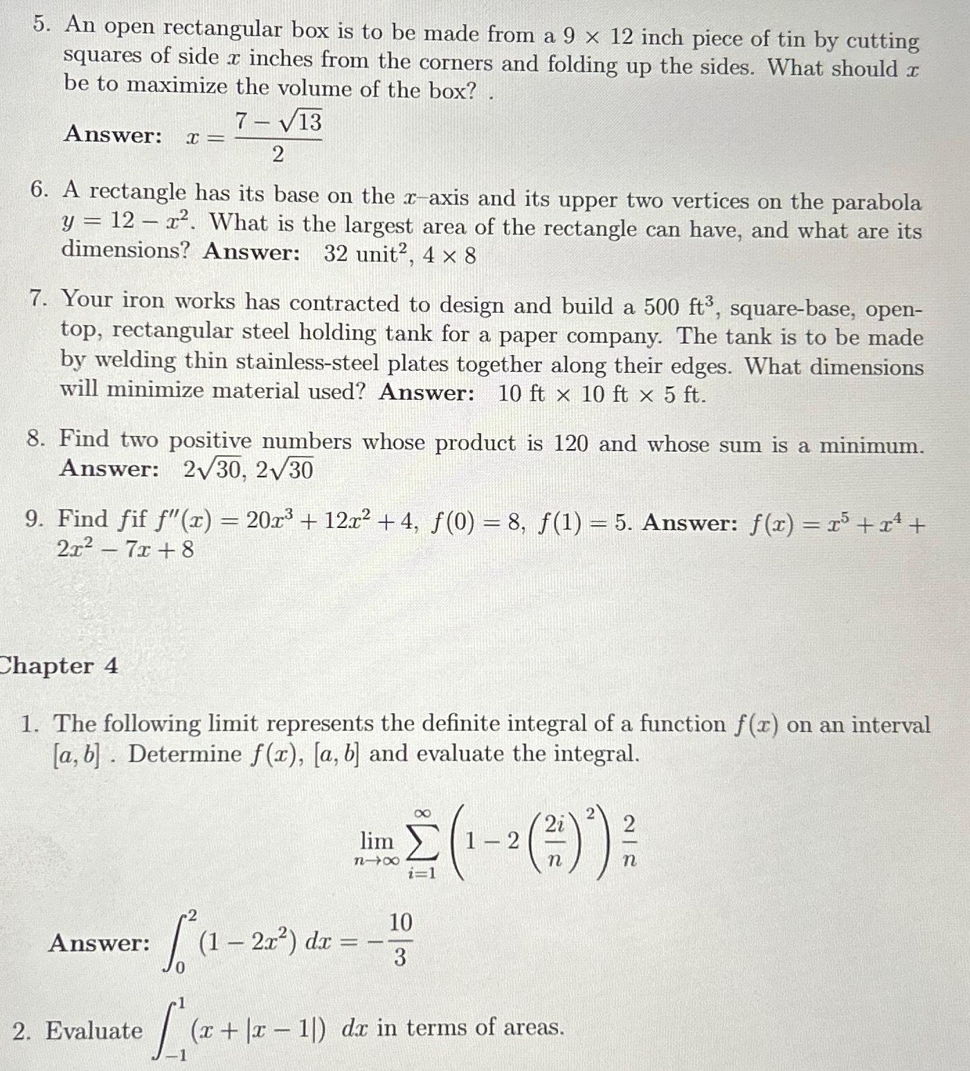 Solved An open rectangular box is to be made from a 9×12 | Chegg.com