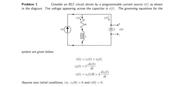 Solved Problem 1 Consider an RLC circuit driven by a | Chegg.com