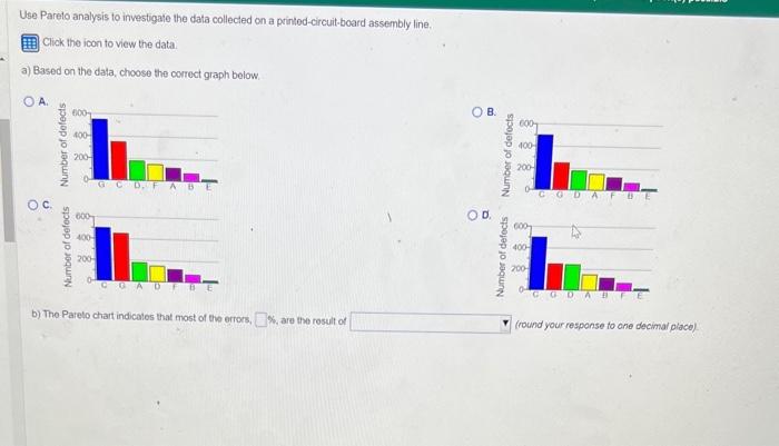 Solved Use Parelo analysis to investigate the data collected | Chegg.com