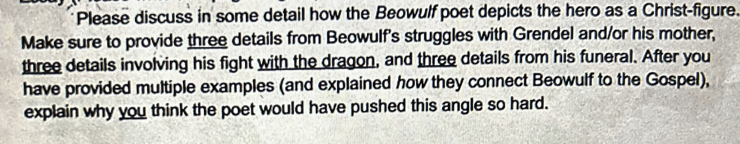 Please discuss in some detail how the Beowulf poet | Chegg.com