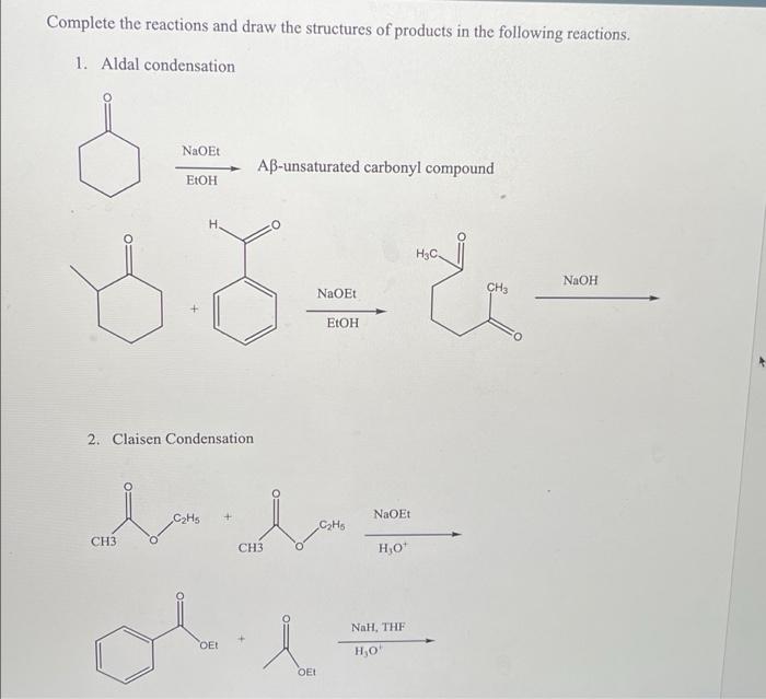 Solved Complete the reactions and draw the structures of | Chegg.com