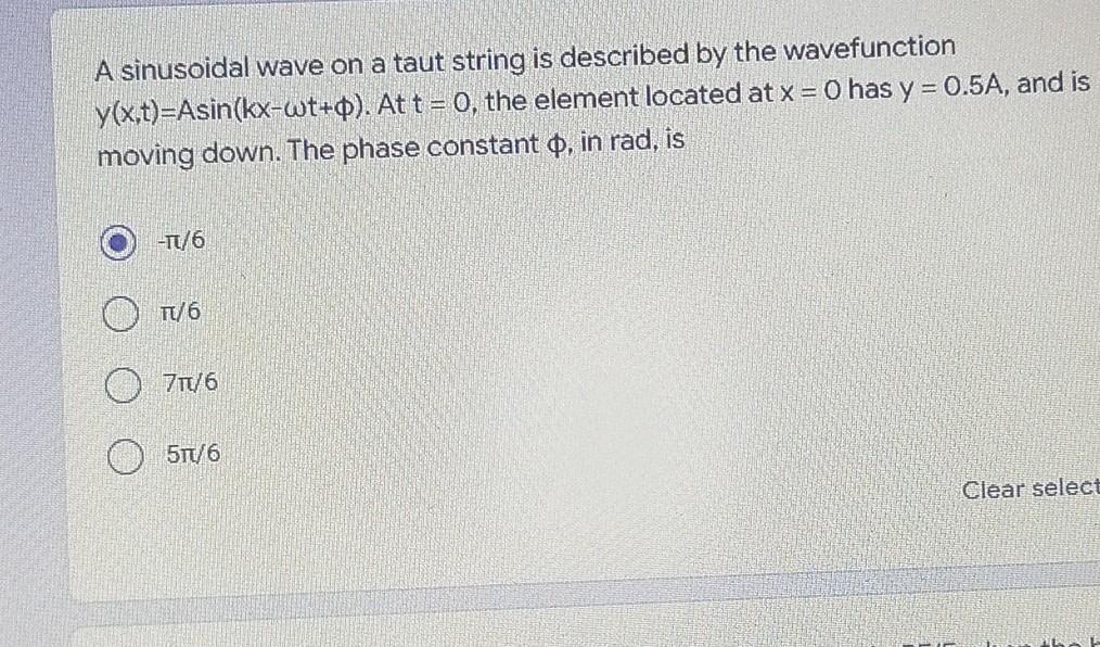 Solved A sinusoidal wave on a taut string is described by | Chegg.com
