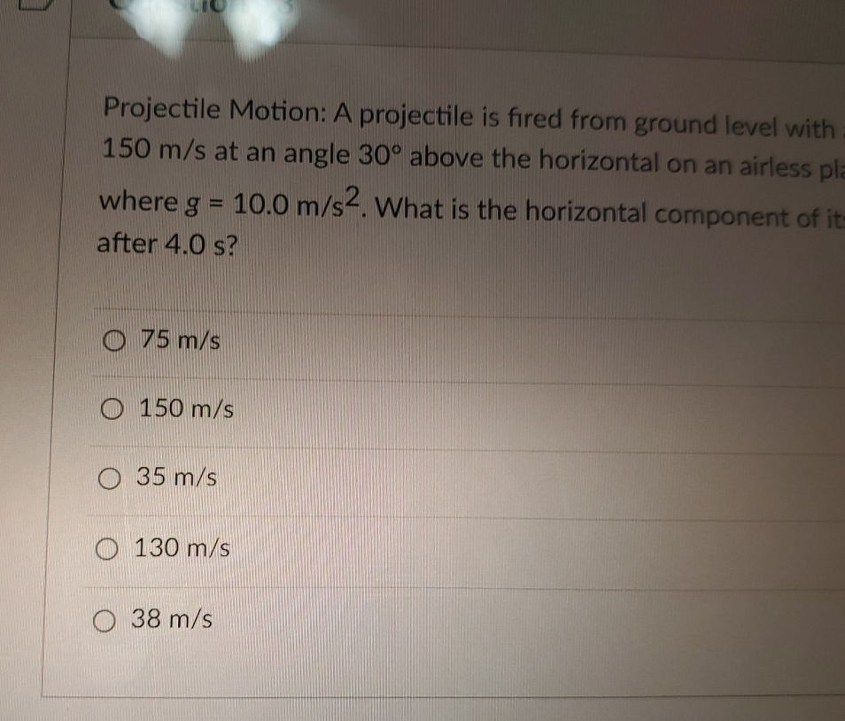 Solved Projectile Motion: A projectile is fired from ground | Chegg.com
