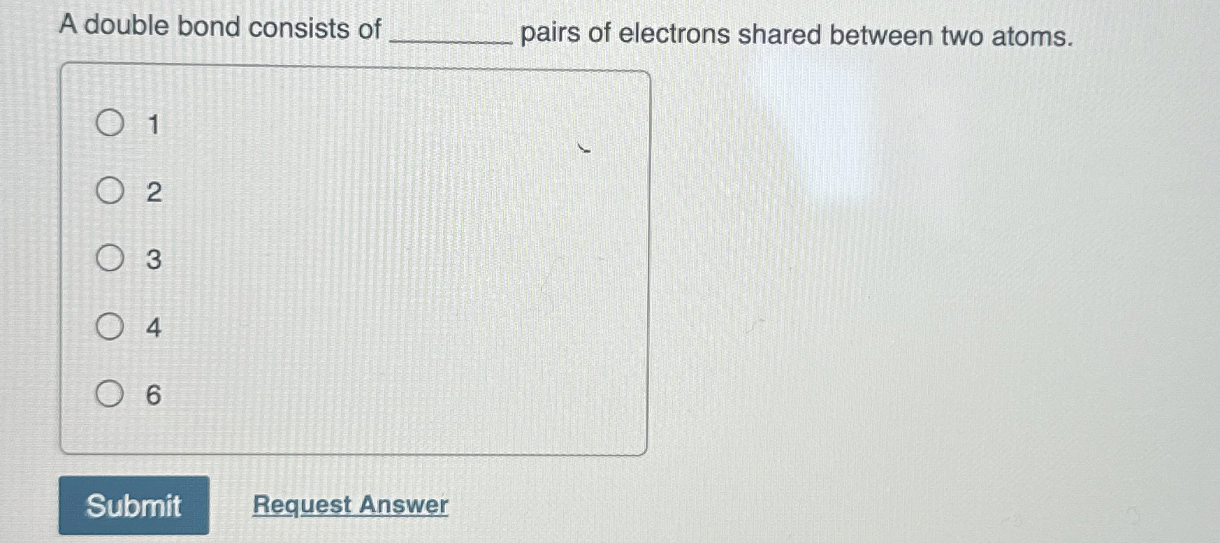 Solved A double bond consists of q, ﻿pairs of electrons | Chegg.com