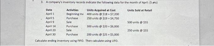 Solved Calculate ending inventory using FIFO. Then calculate | Chegg.com