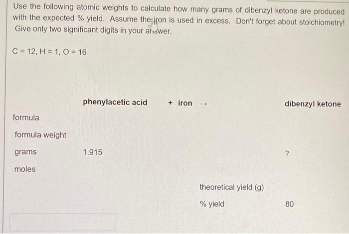 Solved Use The Following Atomic Weights To Calculate How