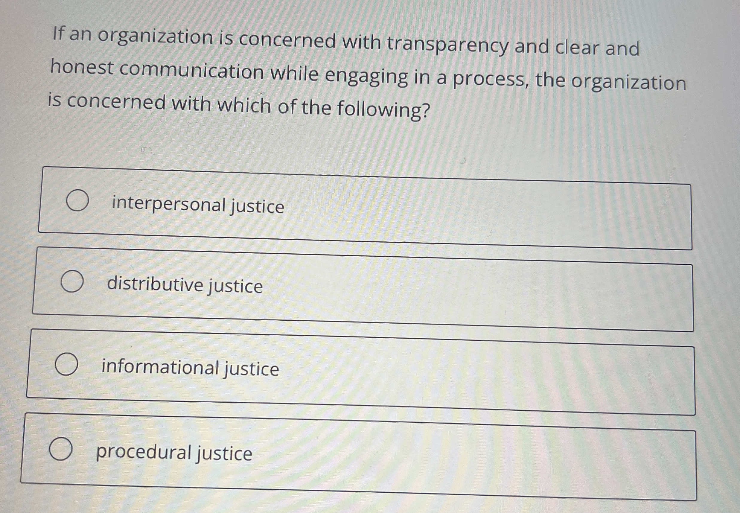 Solved If an organization is concerned with transparency and | Chegg.com