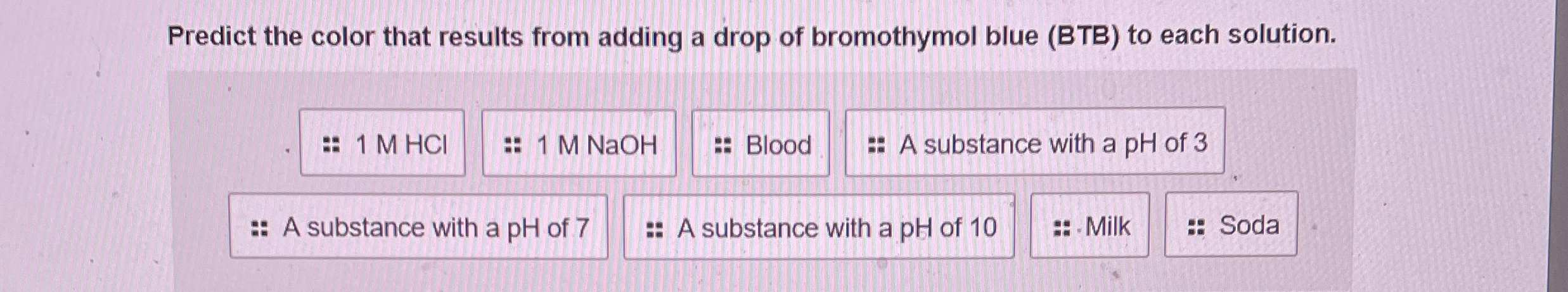 Solved Predict the color that results from adding a drop of | Chegg.com