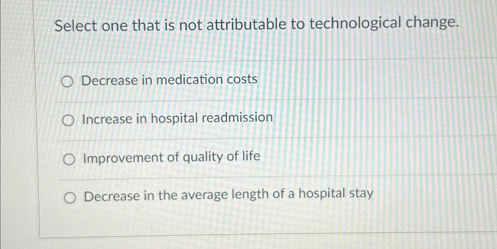 Solved Select one that is not attributable to technological | Chegg.com