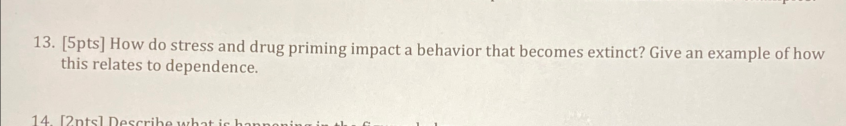 Solved [5pts] ﻿How do stress and drug priming impact a | Chegg.com