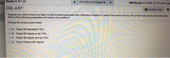 Solved ic Score: 0 of 1 pt 19 of 25 (16 complete) HW Score: | Chegg.com