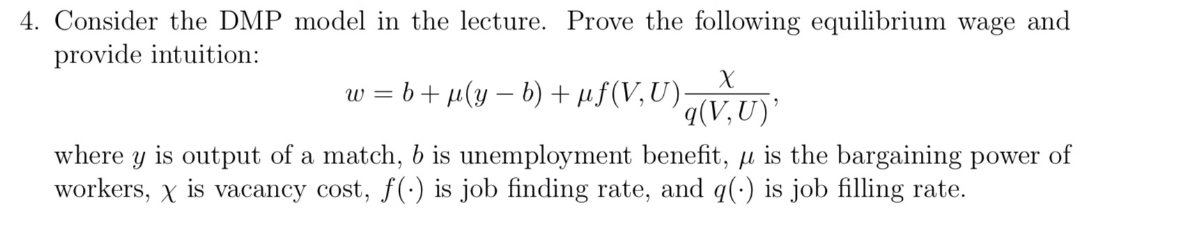 Solved Consider the DMP model in the lecture. Prove the | Chegg.com
