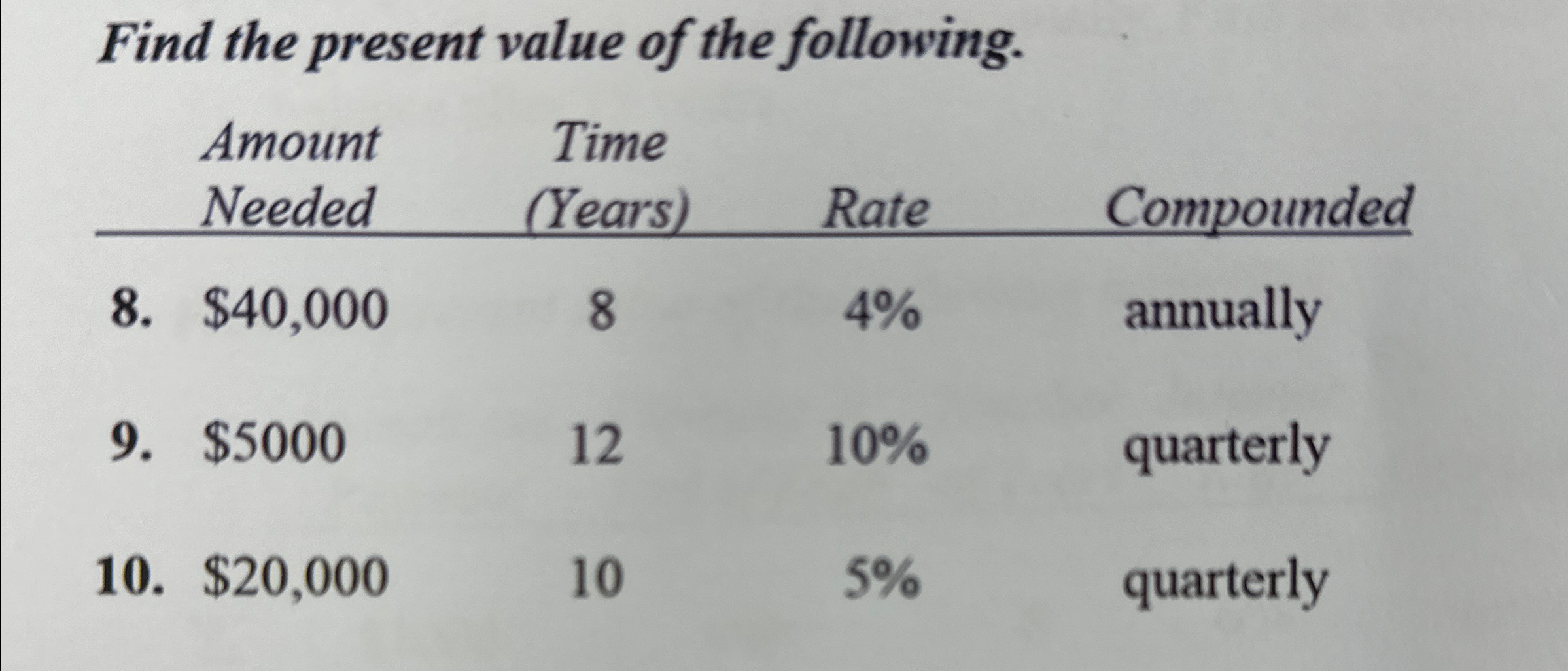 Solved Find the present value of the | Chegg.com