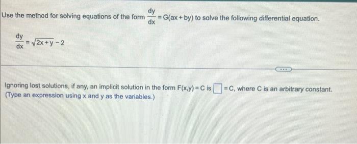 Solved Use the method for solving equations of the form | Chegg.com