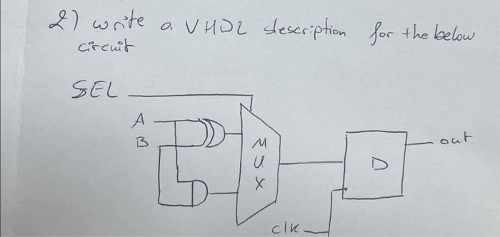 Solved 2) write a VHDL slescription for the below circuit | Chegg.com