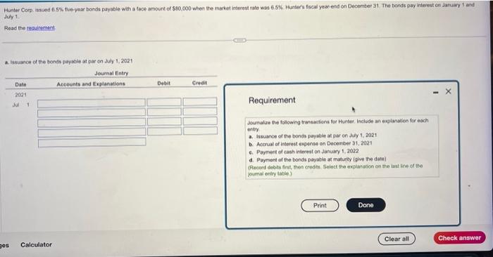 Solved Juli 1 Road the recuiremert. a. Issuance of the bonds | Chegg.com