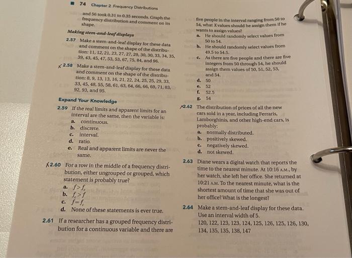 Solved Chapter 2: Frequency Distributions excercise | Chegg.com