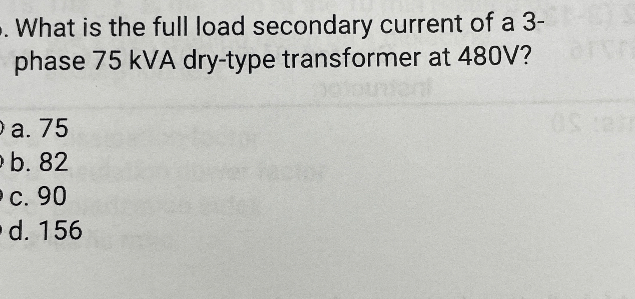 Solved What is the full load secondary current of a 3phase | Chegg.com