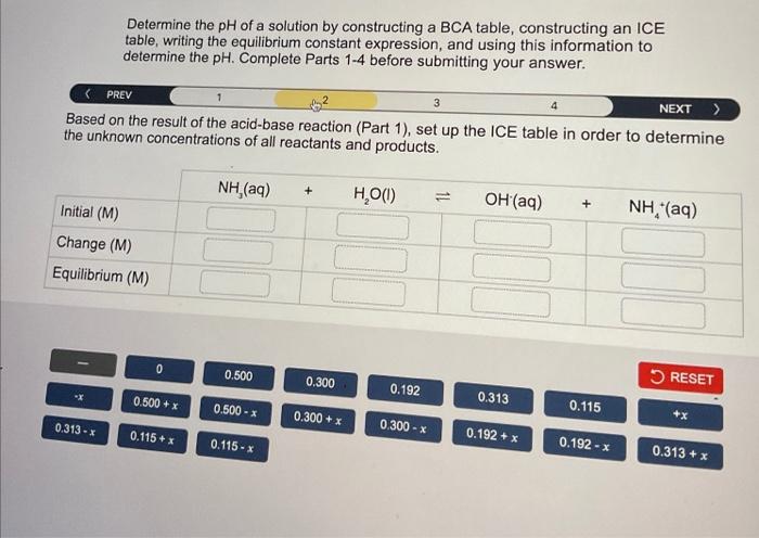 Solved Determine the pH of a solution by constructing a BCA | Chegg.com