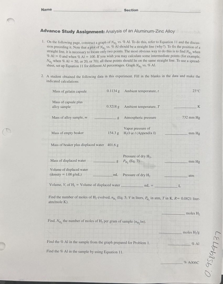 Solved NameSectiorAdvance Study Assignment: Analysis of an | Chegg.com