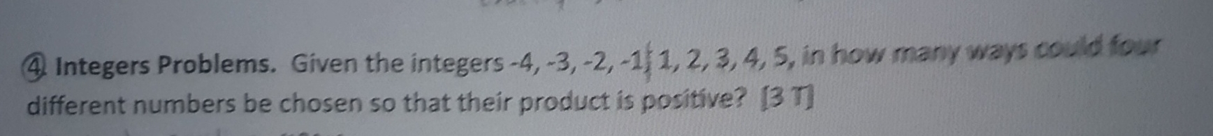 Integers Problems. Given the integers | Chegg.com