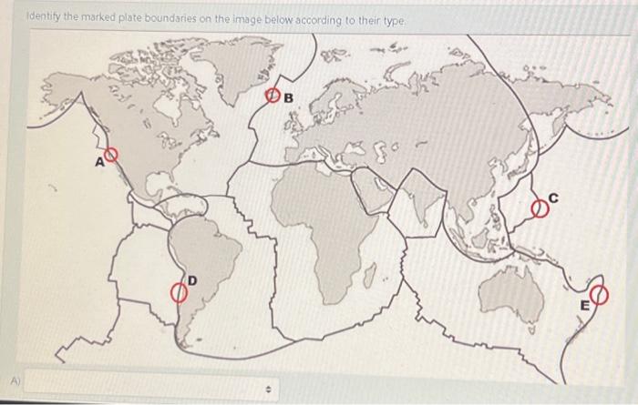 Solved Identify the marked plate boundaries on the imace | Chegg.com