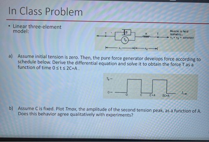 - Linear three-element model: a) Assume initial | Chegg.com