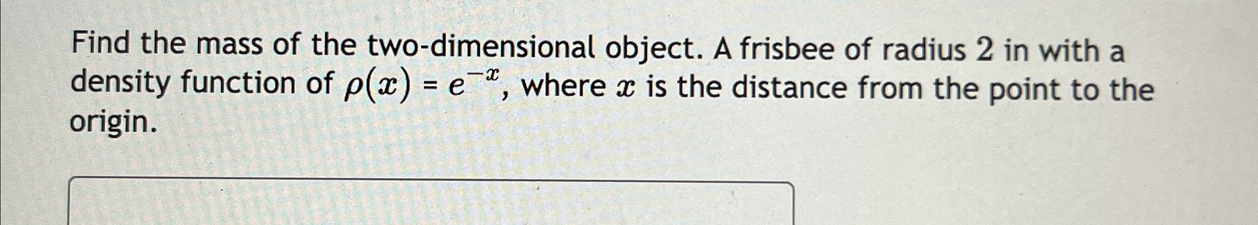 Find the mass of the two-dimensional object. A | Chegg.com