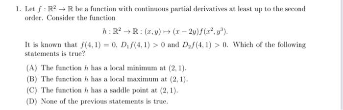 Solved Let \\( f: \\mathbb{R}^{2} \\rightarrow \\mathbb{R} | Chegg.com